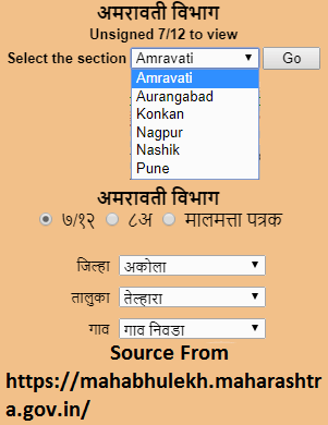 Mahabhulekh.maharashtra.gov.in Maharashtra Land Records 7/12 Utara, 8A ...